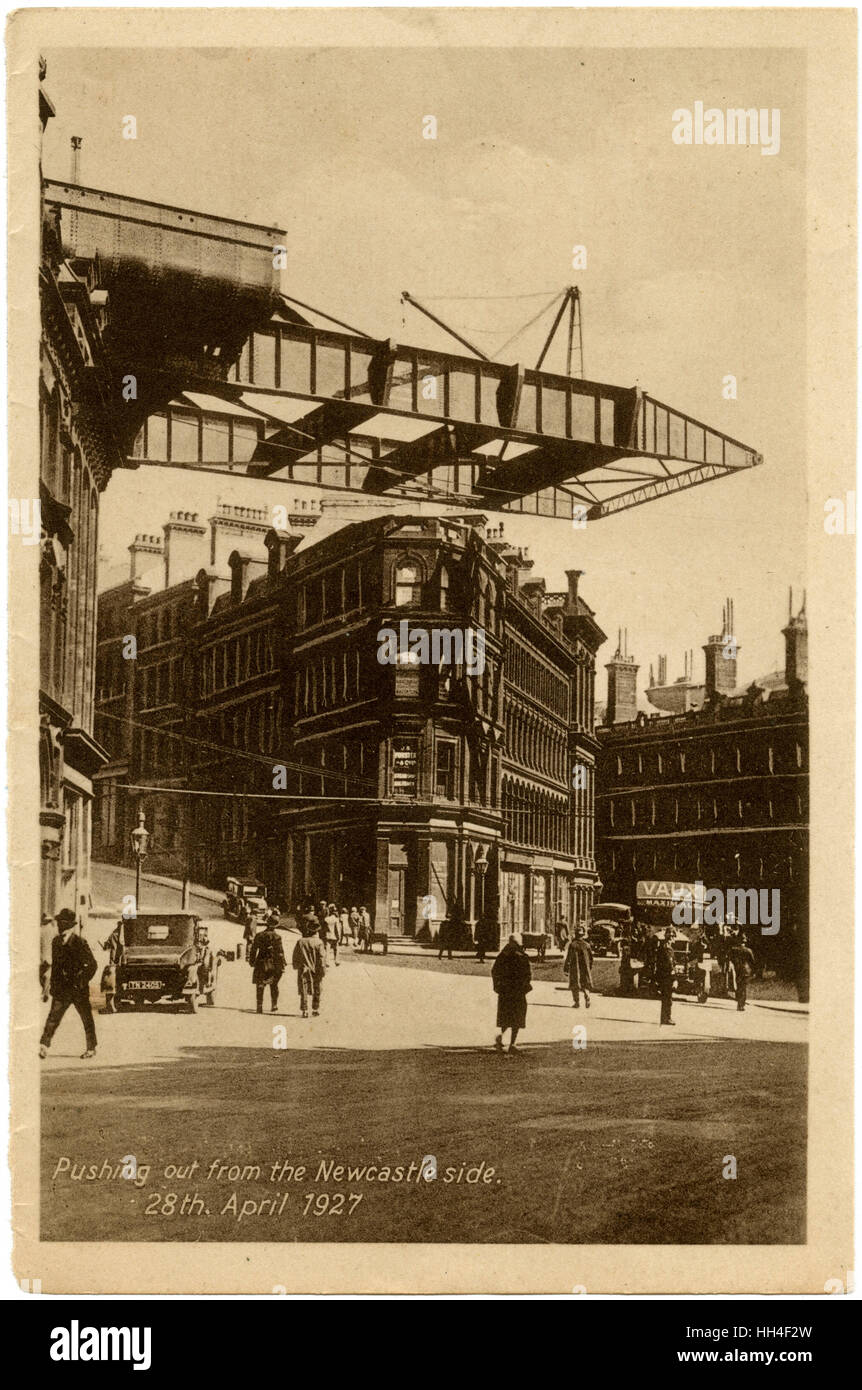 The Building of the Tyne Bridge - Newcastle-upon-Tyne (1/4 Stock Photo ...