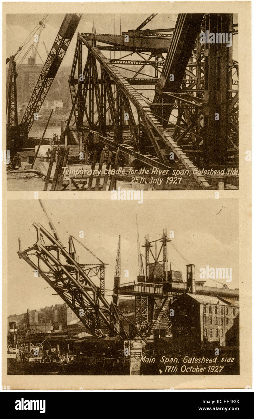 The Building of the Tyne Bridge - Newcastle-upon-Tyne (2/4 Stock Photo ...