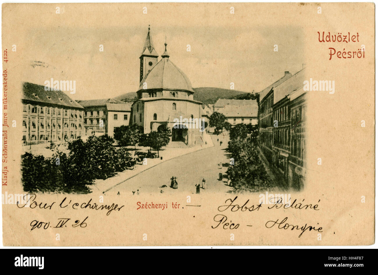 Downtown Candlemas Church of the Blessed Virgin Mary, Pecs Stock Photo ...