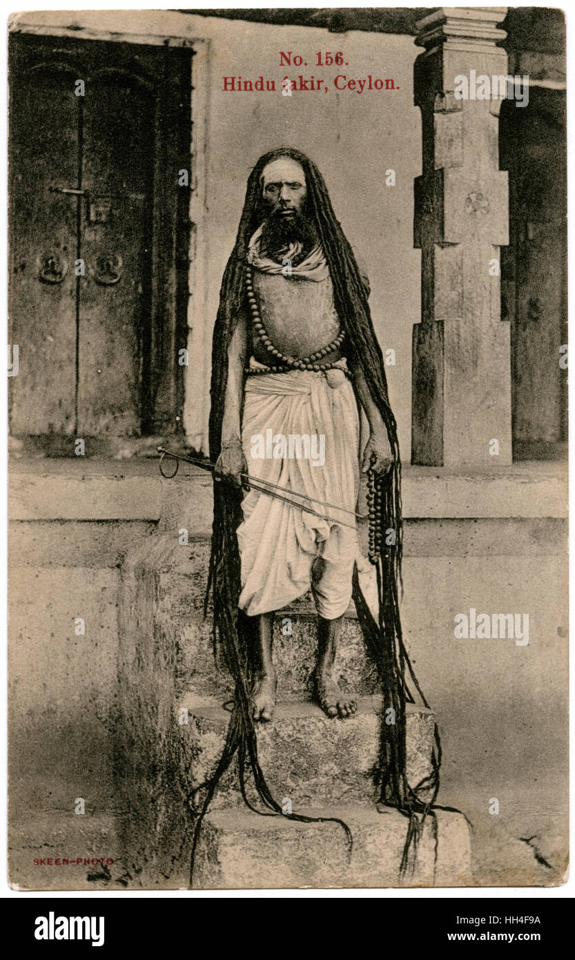 Sri Lanka - Hindu Ascetic - Incredibly long hair Stock Photo - Alamy