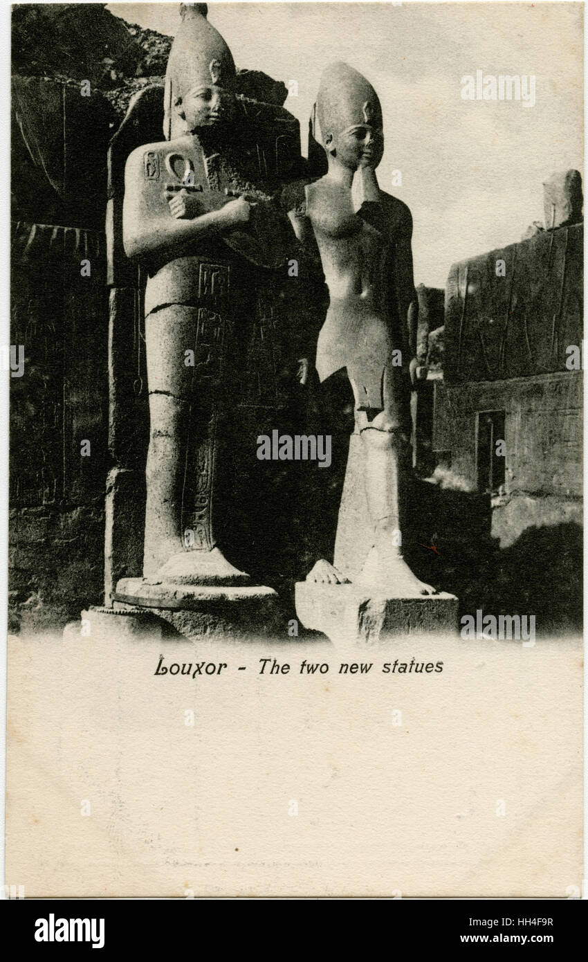 Two Statues - Precinct of Mut, Karnak Temples, Luxor, Egypt Stock Photo ...
