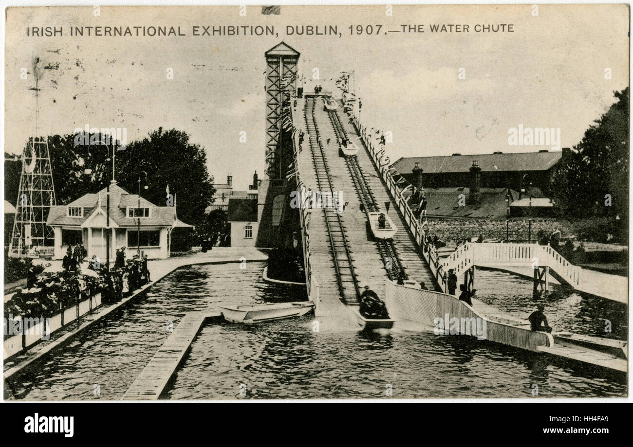 Irish International Exhibition - The Water Chute ride Stock Photo - Alamy
