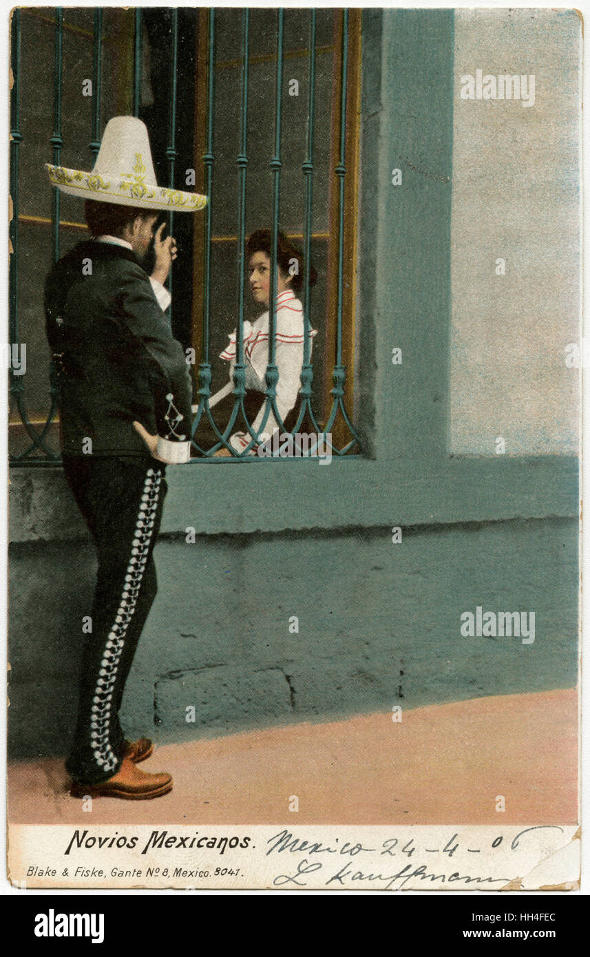Mexican dating - Lovers chat through a barred window Stock Photo - Alamy