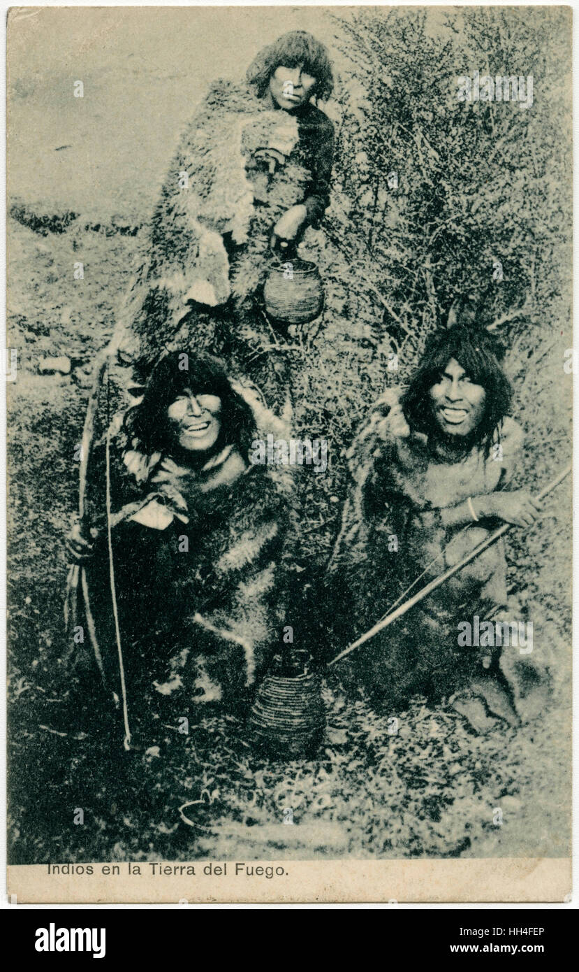 Jolly Tribesmen - Selk'nam - Tierra del Fuego, Chile Stock Photo - Alamy