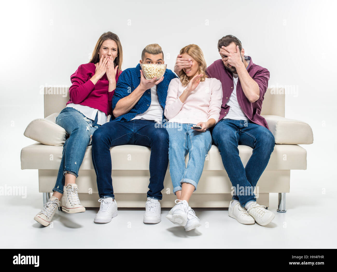 Female friends scared hi-res stock photography and images - Alamy