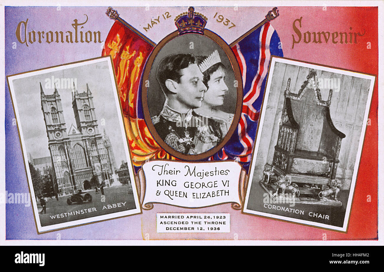Coronation Souvenir Postcard - King George VI Stock Photo - Alamy
