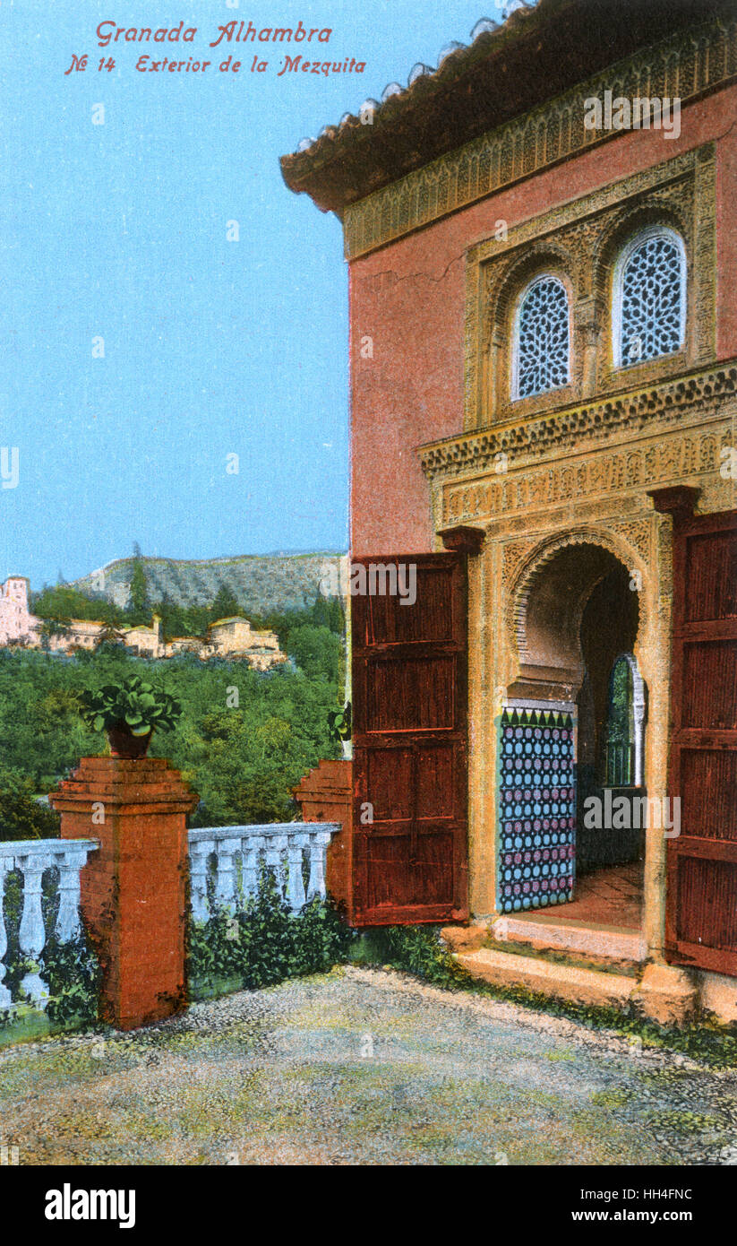 Spain - Granada - The Alhambra - Exterior of the Mezquita Stock Photo ...