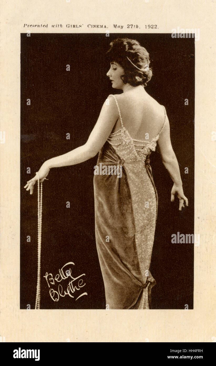 Betty Blythe (1893 – 1972), American actress Stock Photo - Alamy