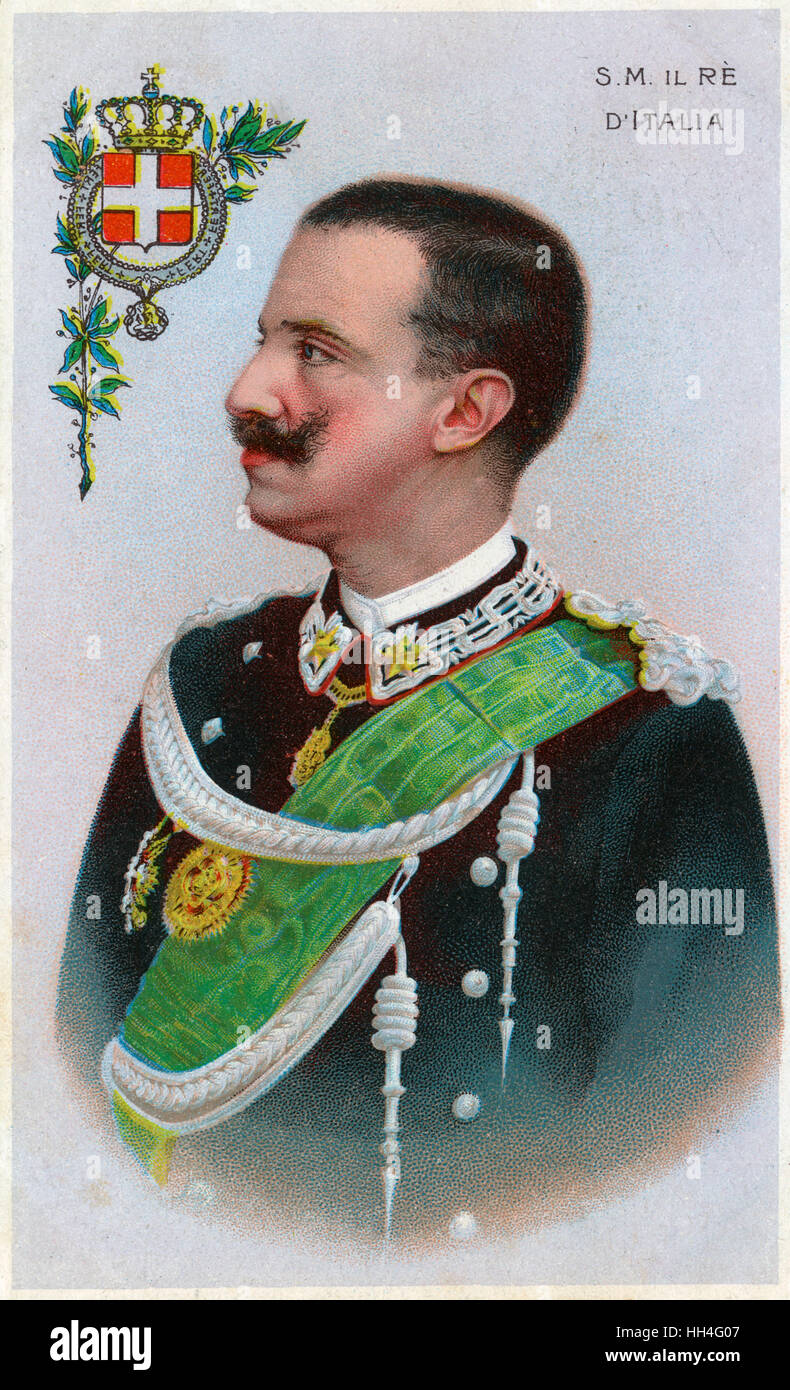 King Victor Emmanuel III of Italy (1869-1947) - profile portrait Stock ...