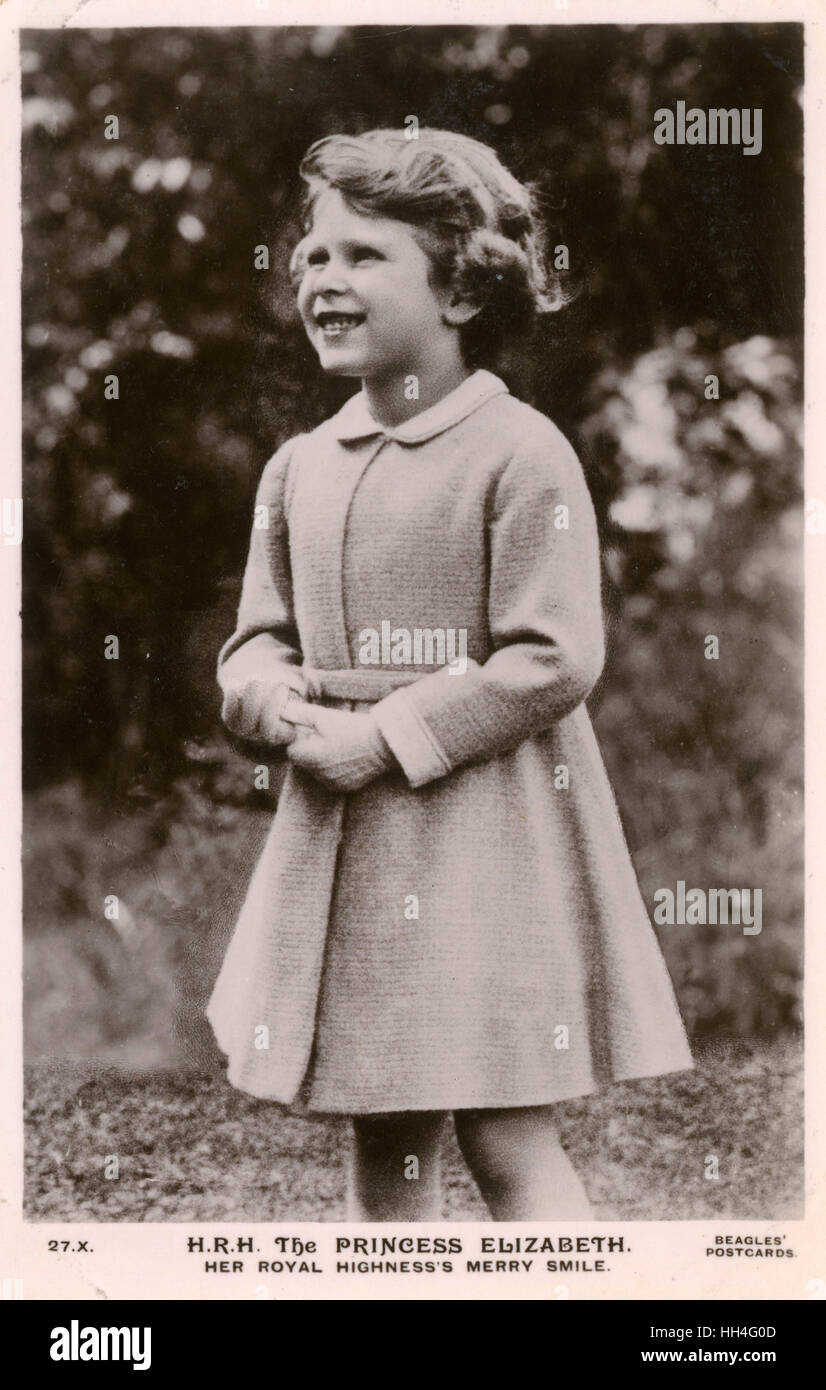 Princess Elizabeth (later Queen Elizabeth II) (1926-) - smiling Stock ...