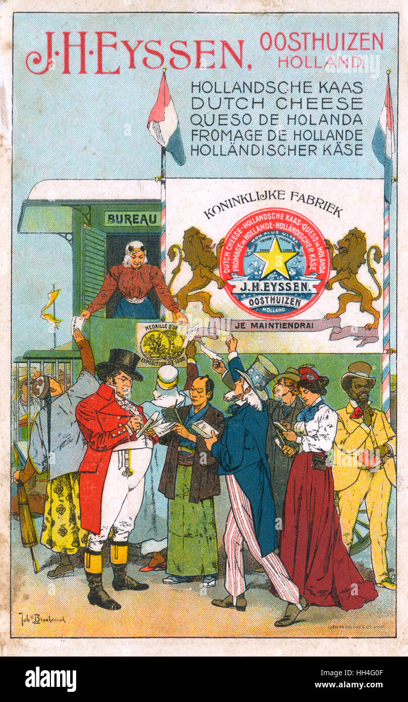 The whole world isordering Dutch Cheese! Advertising card Stock Photo ...