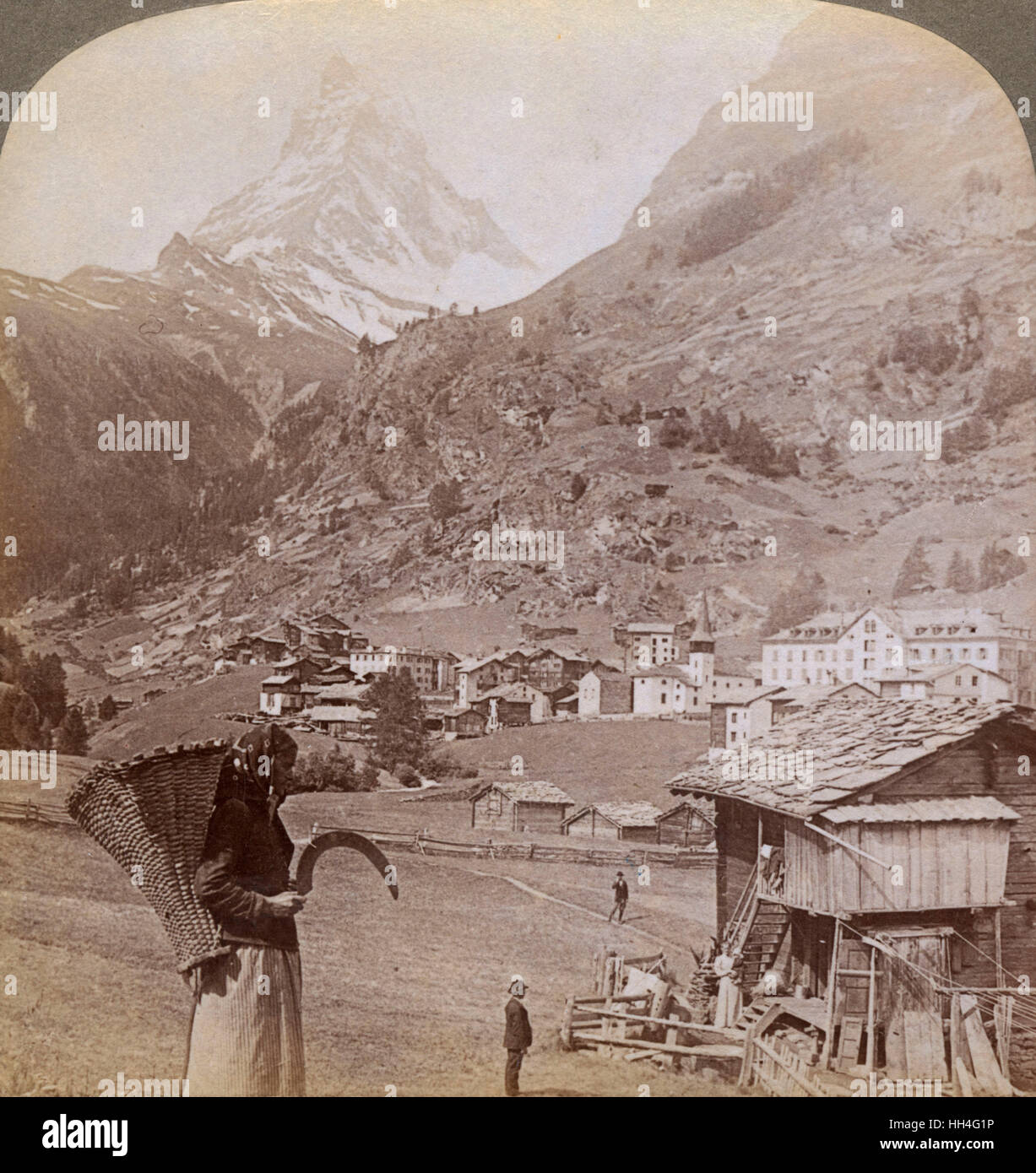 Zermatt - Switzerland with Matterhorn at rear Stock Photo - Alamy