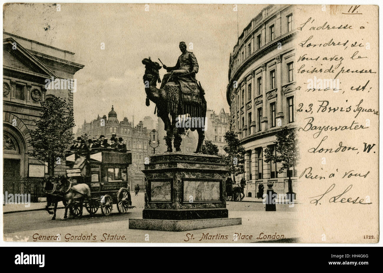 London - General Gordon's Statue Stock Photo - Alamy