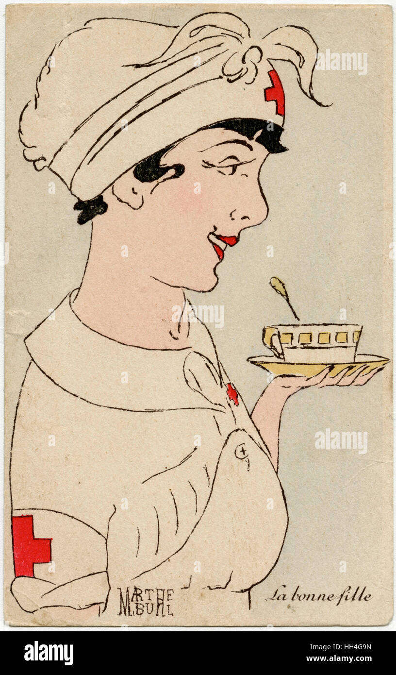 Young French Red Cross nurse - 'La bonne fille' Stock Photo - Alamy