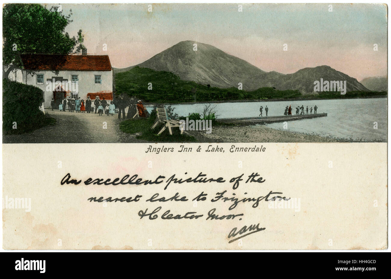 The Anglers Inn and Lake, Ennerdale, Cumbria, Lake District Stock Photo ...