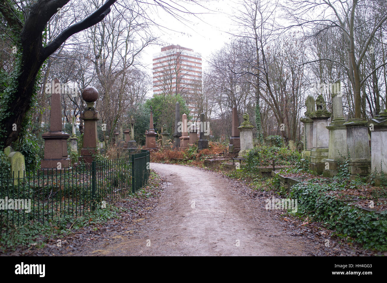 London, UK. 15th Jan, 2017. Tower Hamlets Cemetery Park is a historic ...