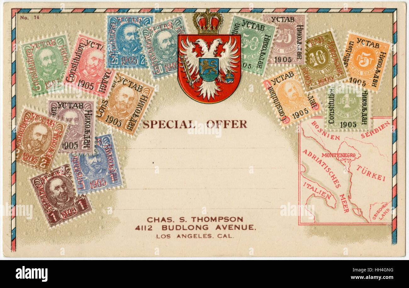 Postage stamp montenegro hi-res stock photography and images - Alamy