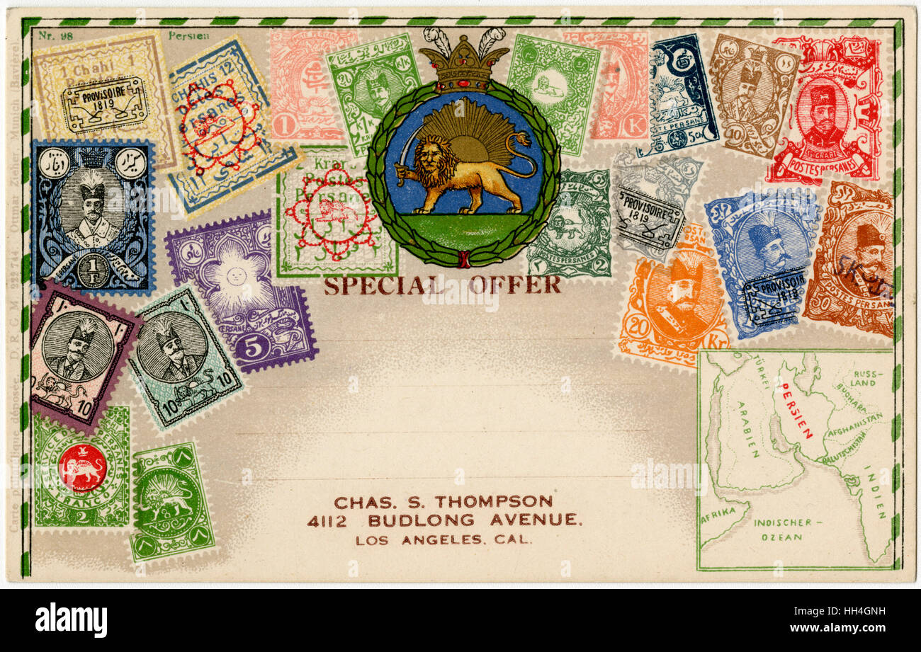 Postage stamp persia hi-res stock photography and images - Alamy