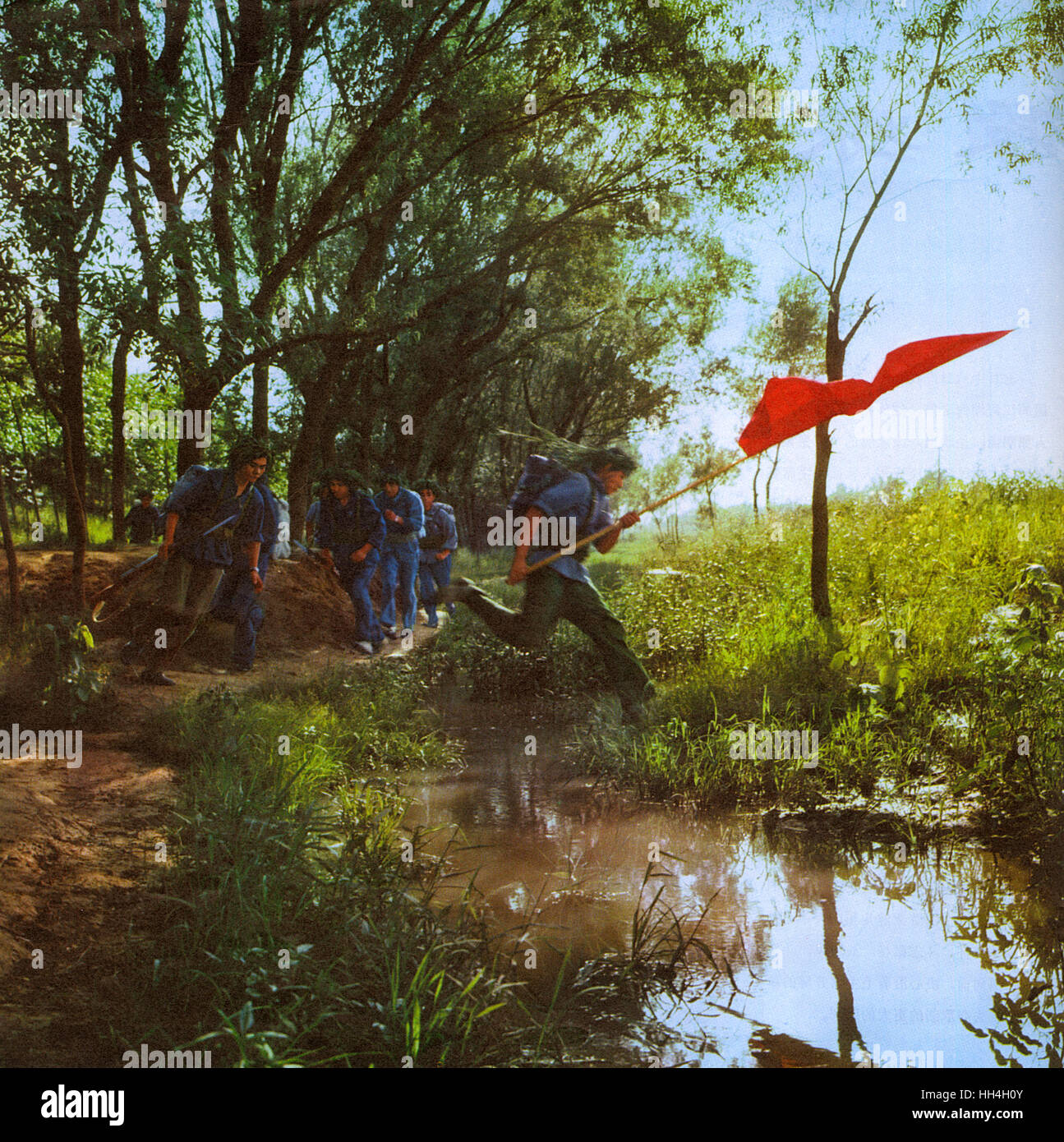 Communist China - young men on training exercise Stock Photo - Alamy