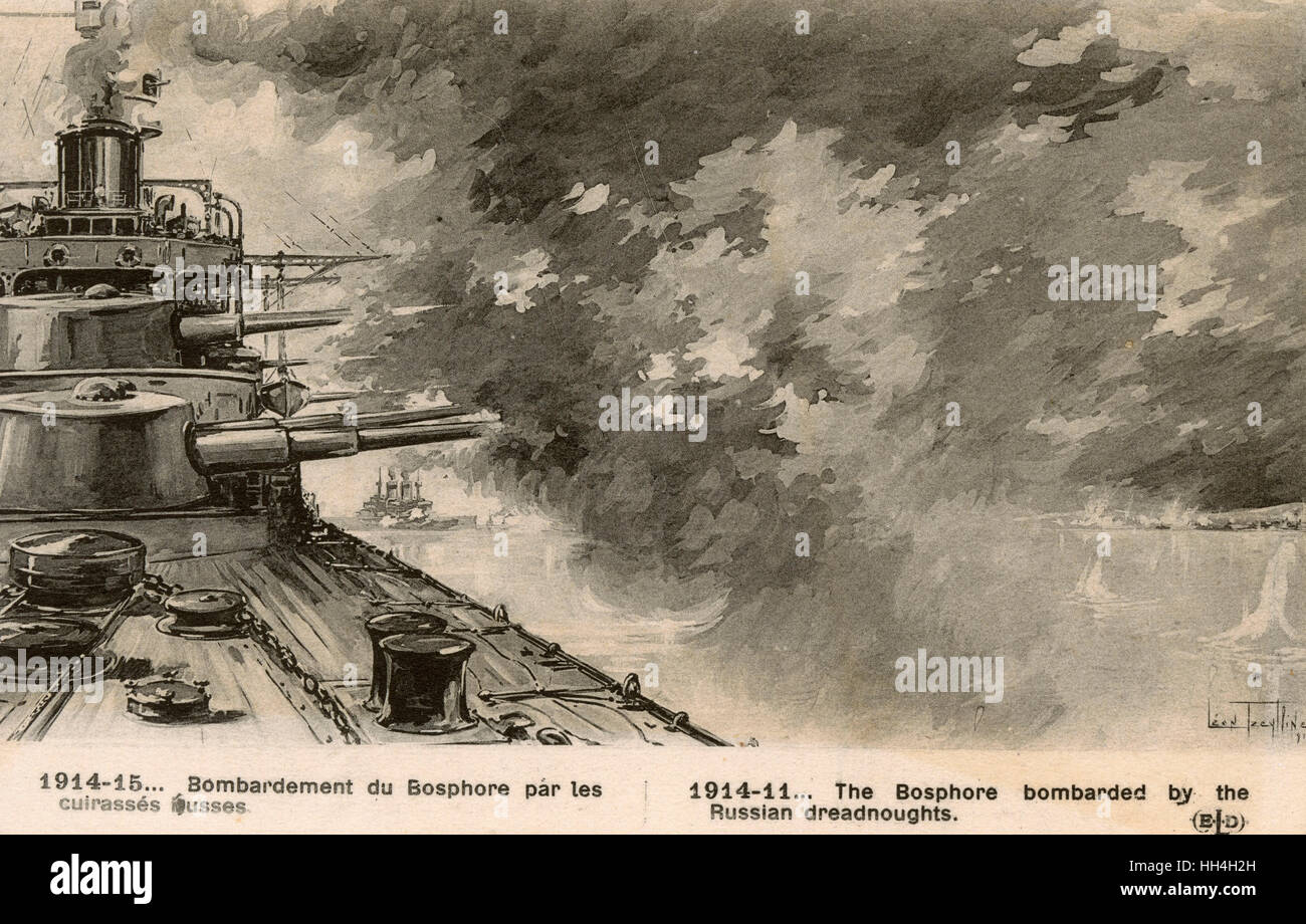 Bombardment of Istanbul from Russian warships in Bosphorus Stock Photo ...