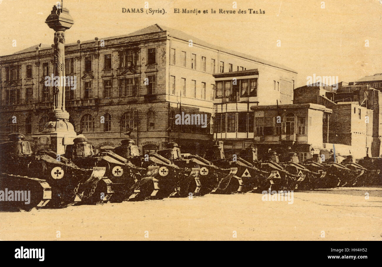 Damascus, Syria - French Light Tank Review - Marjeh Square Stock Photo ...
