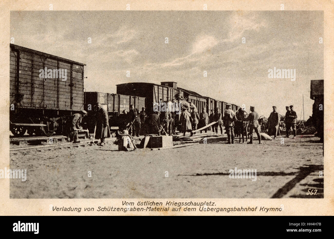 WW1 - Loading Trench-building materials - Krymne, Ukraine Stock Photo ...
