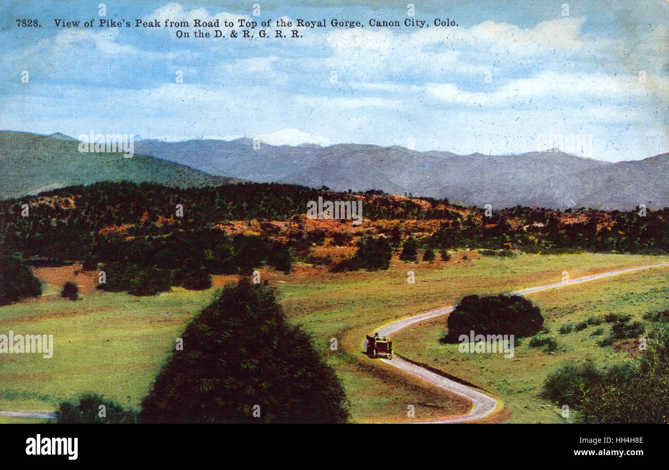 USA - View of Pike's Peak from Road to top of Royal Gorge Stock Photo ...