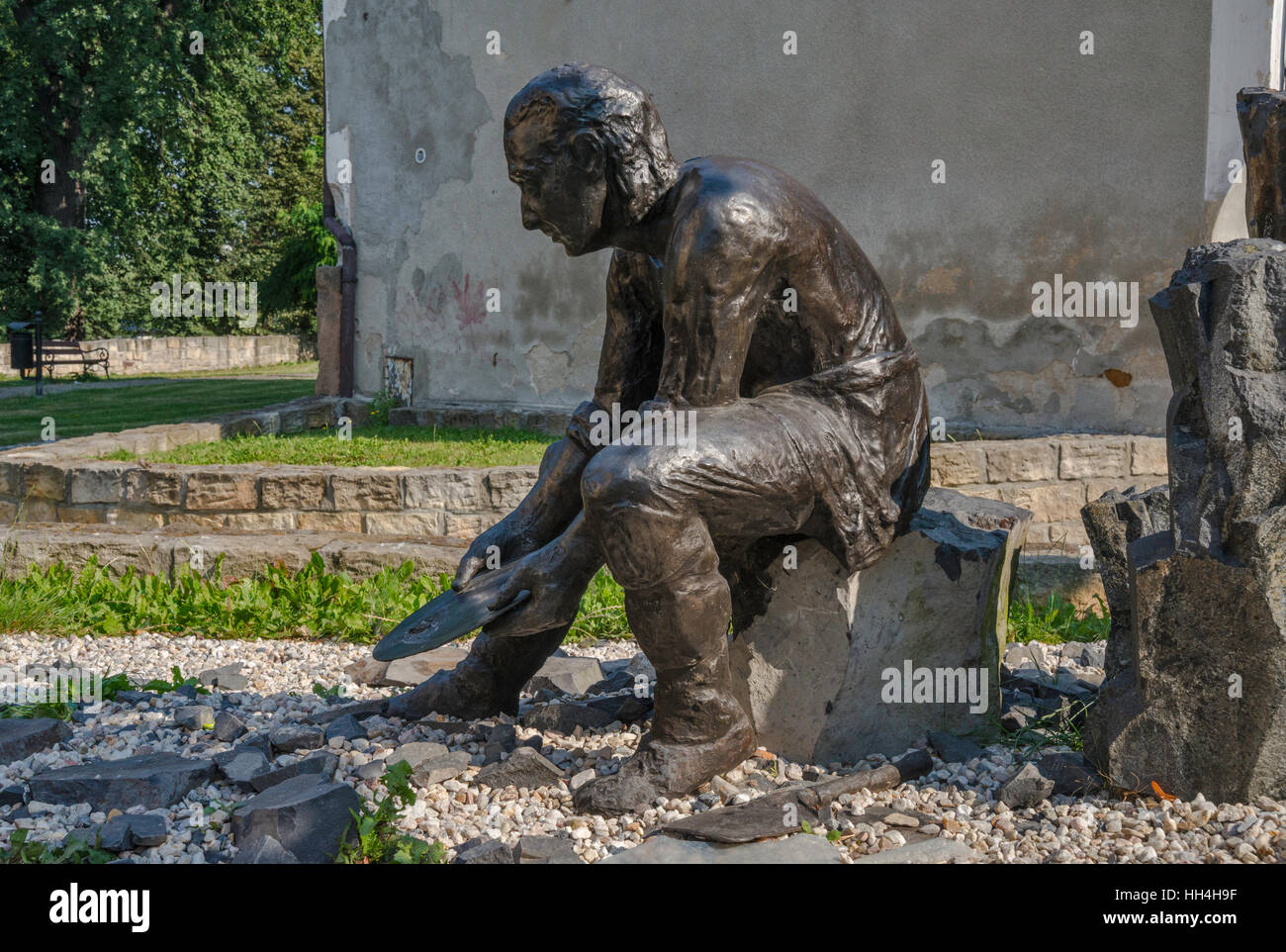 Gold Prospector statue near Gold Museum in Zlotoryja, Lower Silesia ...