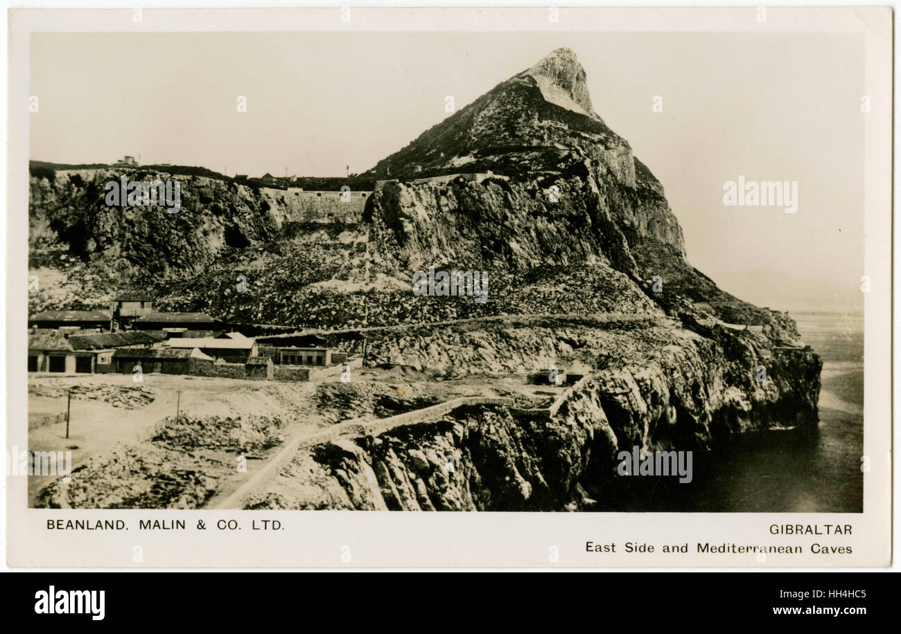 The Rock of Gibraltar - The West side and the Mediterranean Stock Photo ...