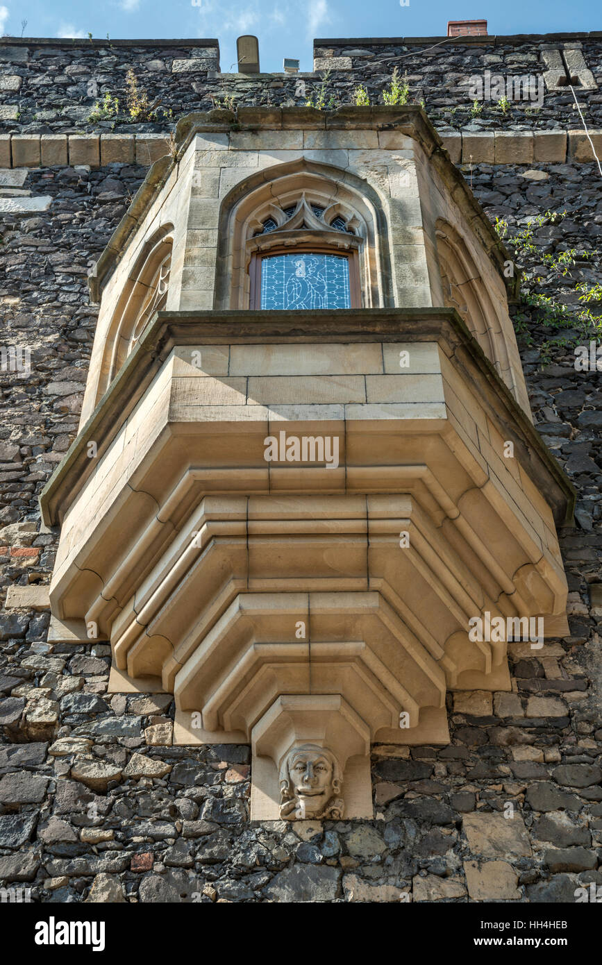 Bay window at Grodziec Castle, Gothic-Renaissance style, near Grodziec ...