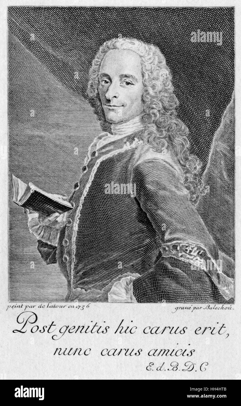 Francois-Marie Arouet, known by his nom de plume Voltaire Stock Photo ...