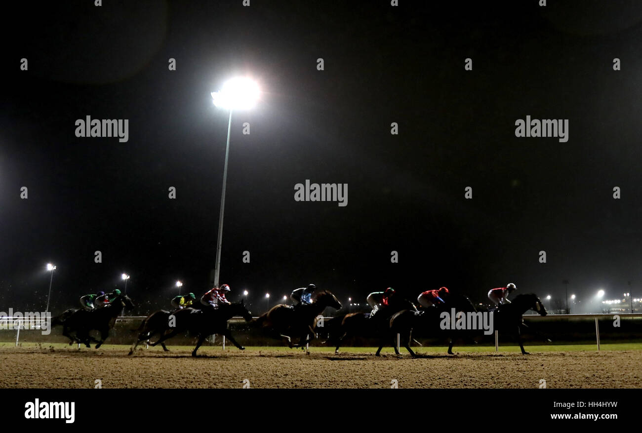 Runners and Riders go round the final bend during The Betway Sprint ...