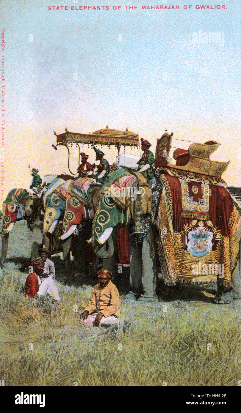 Maharaja of gwaliors four state elephants hi-res stock photography and ...