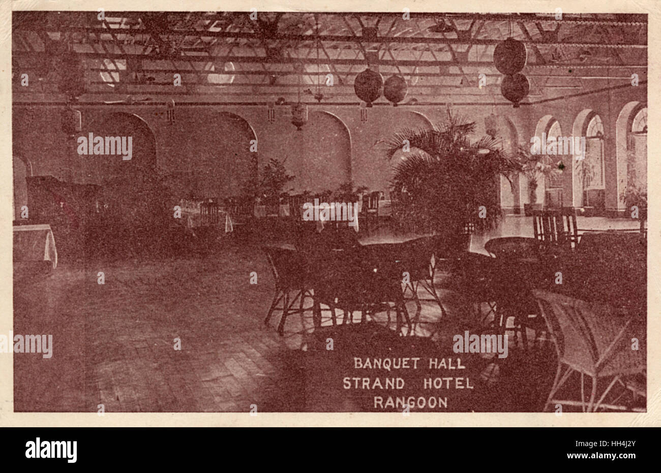 Banquet Hall, Strand Hotel, Rangoon, Burma Stock Photo - Alamy