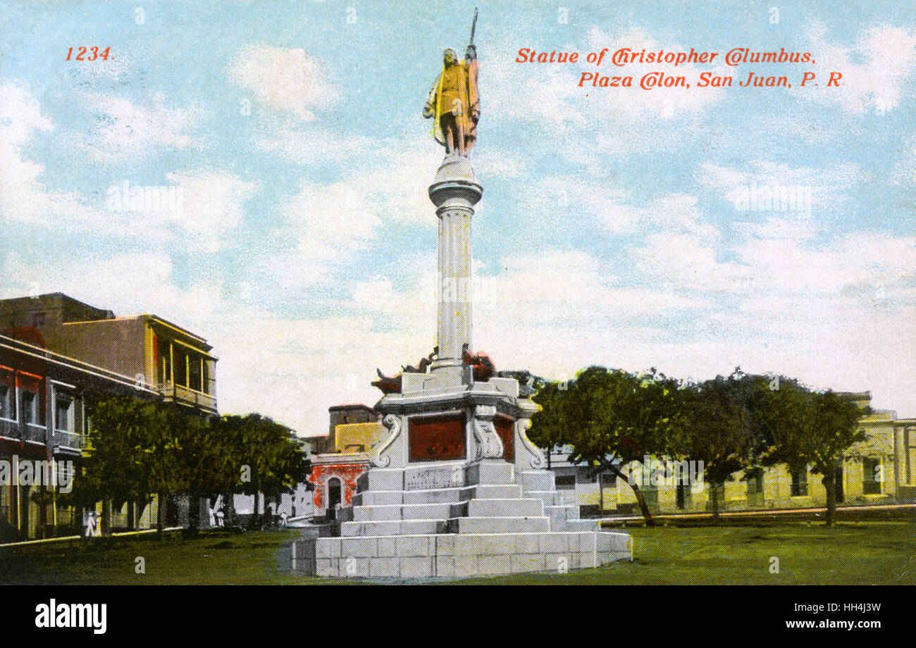 Christopher Columbus statue, San Juan, Puerto Rico Stock Photo - Alamy