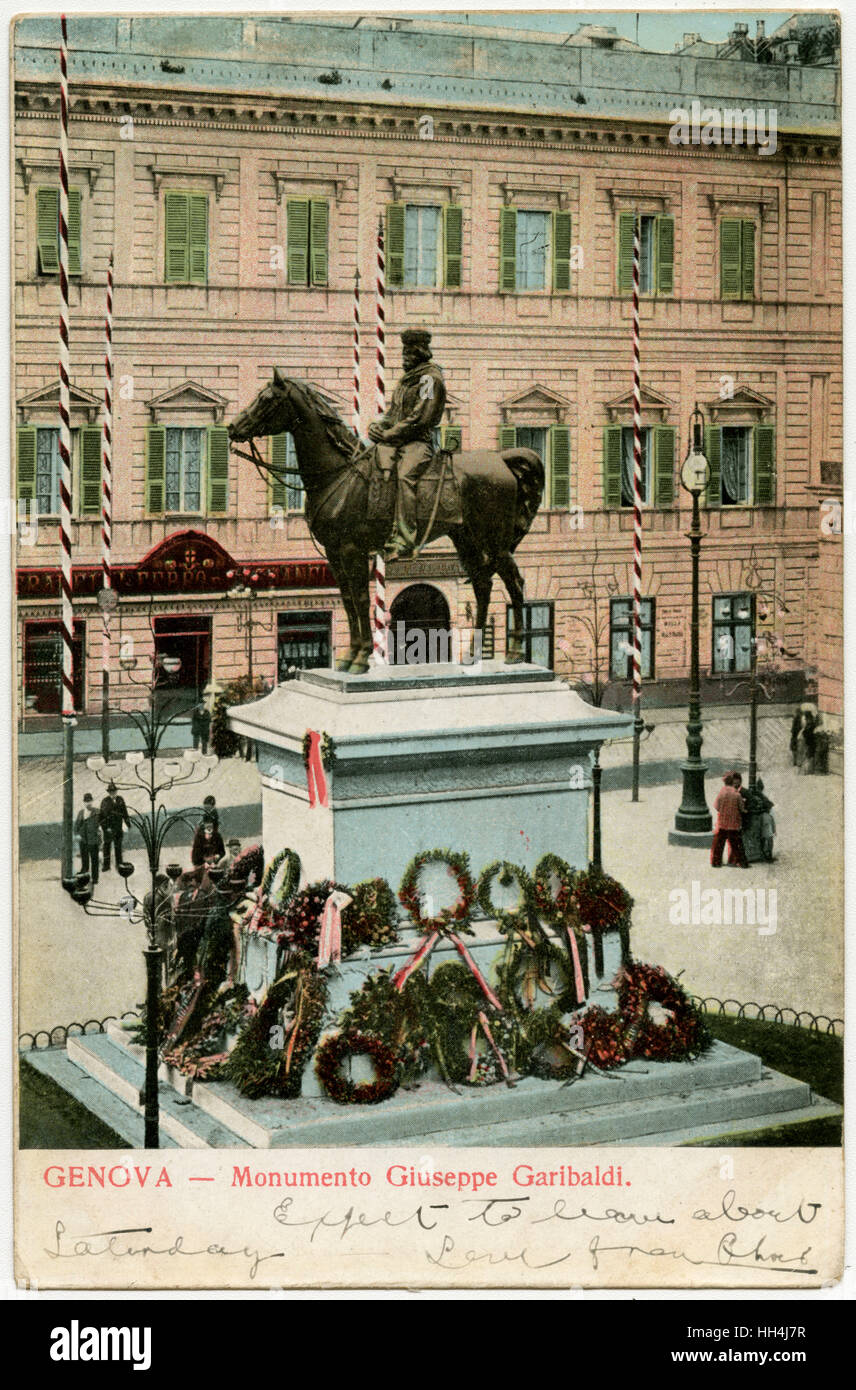 Genoa, Italy - Giuseppe Garibaldi Monument Stock Photo - Alamy