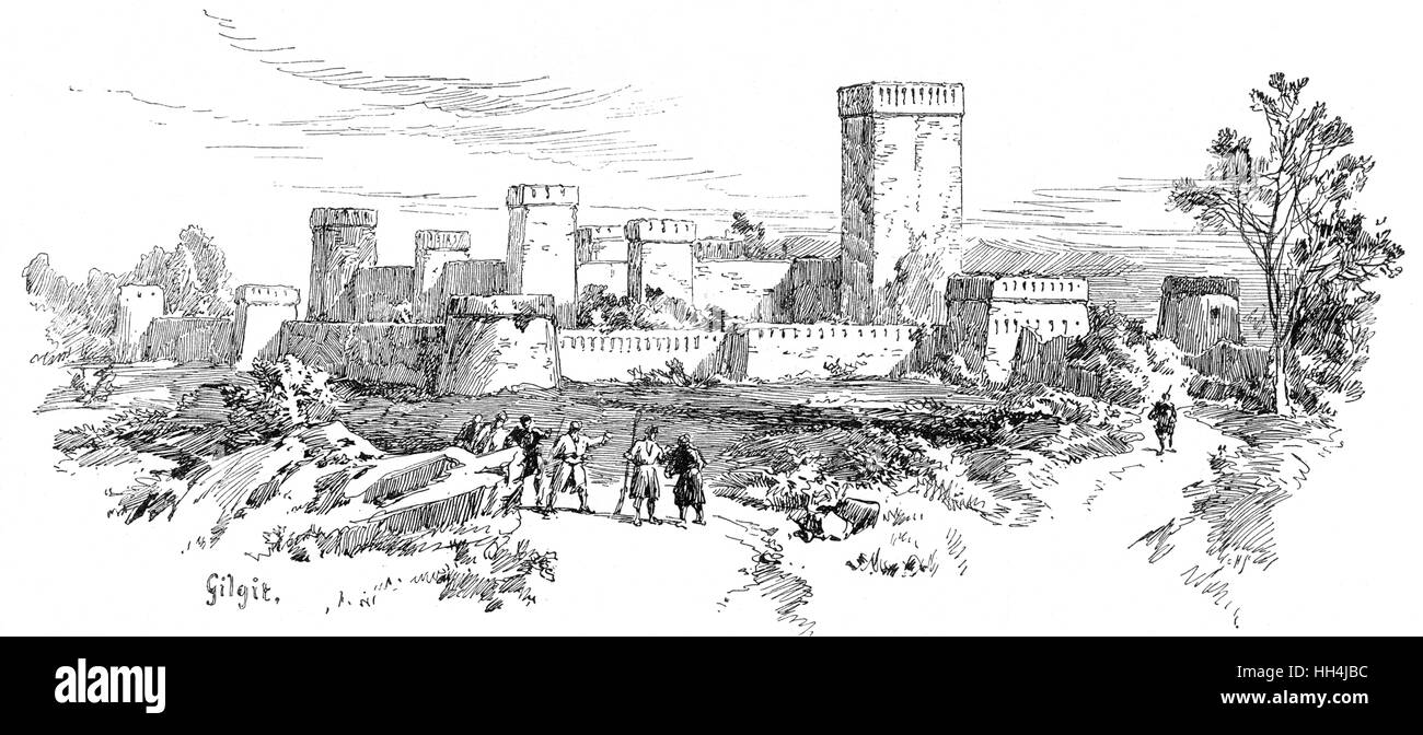 The fort of Gilgit, on the Hunza Frontier of Kashmir Stock Photo - Alamy