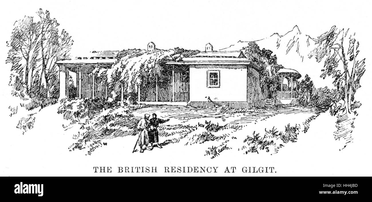 The British residency at Gilgit 1892 Stock Photo - Alamy