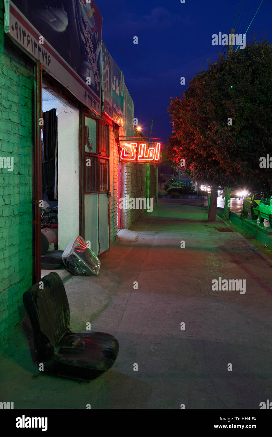 Night street scene, Kerman, Iran Stock Photo - Alamy