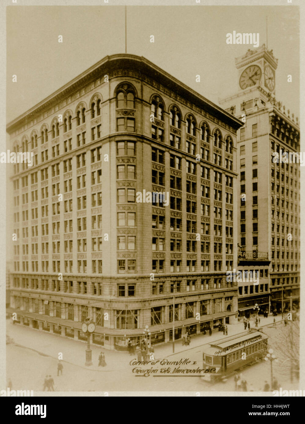 Vancouver, Canada - Corner of Granville and Georgia Streets Stock Photo ...