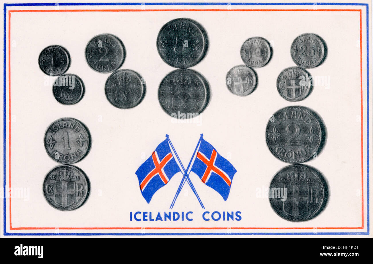 Set of Icelandic coins Stock Photo - Alamy