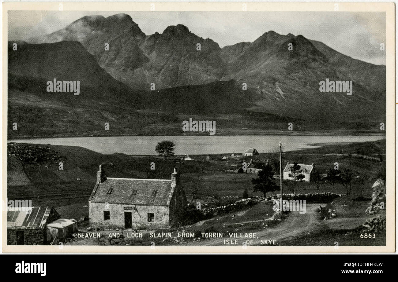 Isle of Skye, Scotland - Blaven and Loch Slapin from Torrin Stock Photo ...