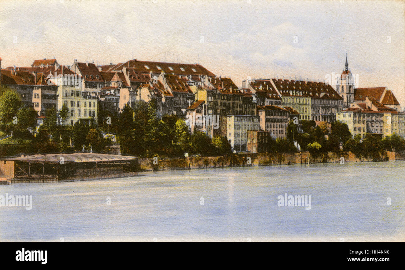 Basel, Switzerland - riverside buildings (River Rhine Stock Photo - Alamy