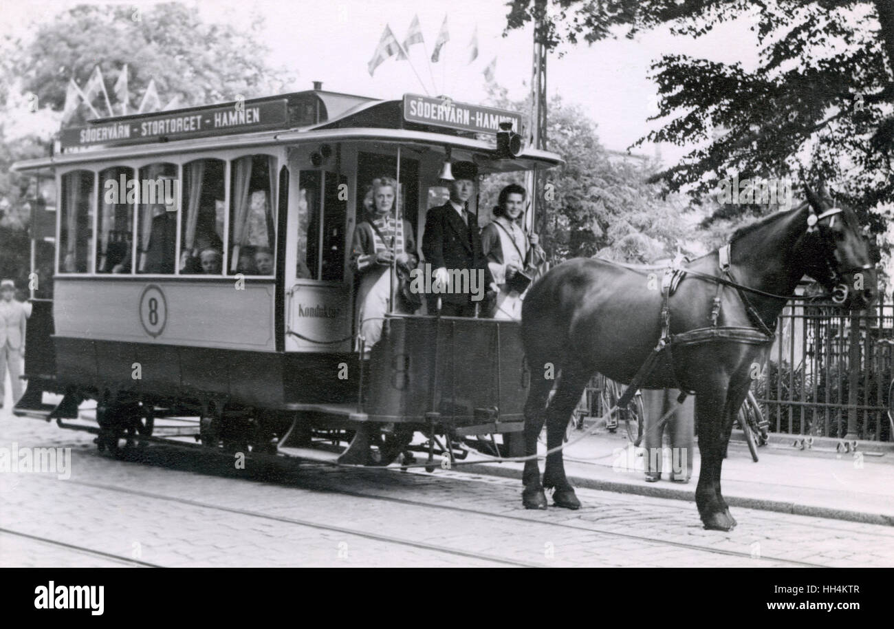 Horse-drawn tram, Malmo, Sweden Stock Photo - Alamy