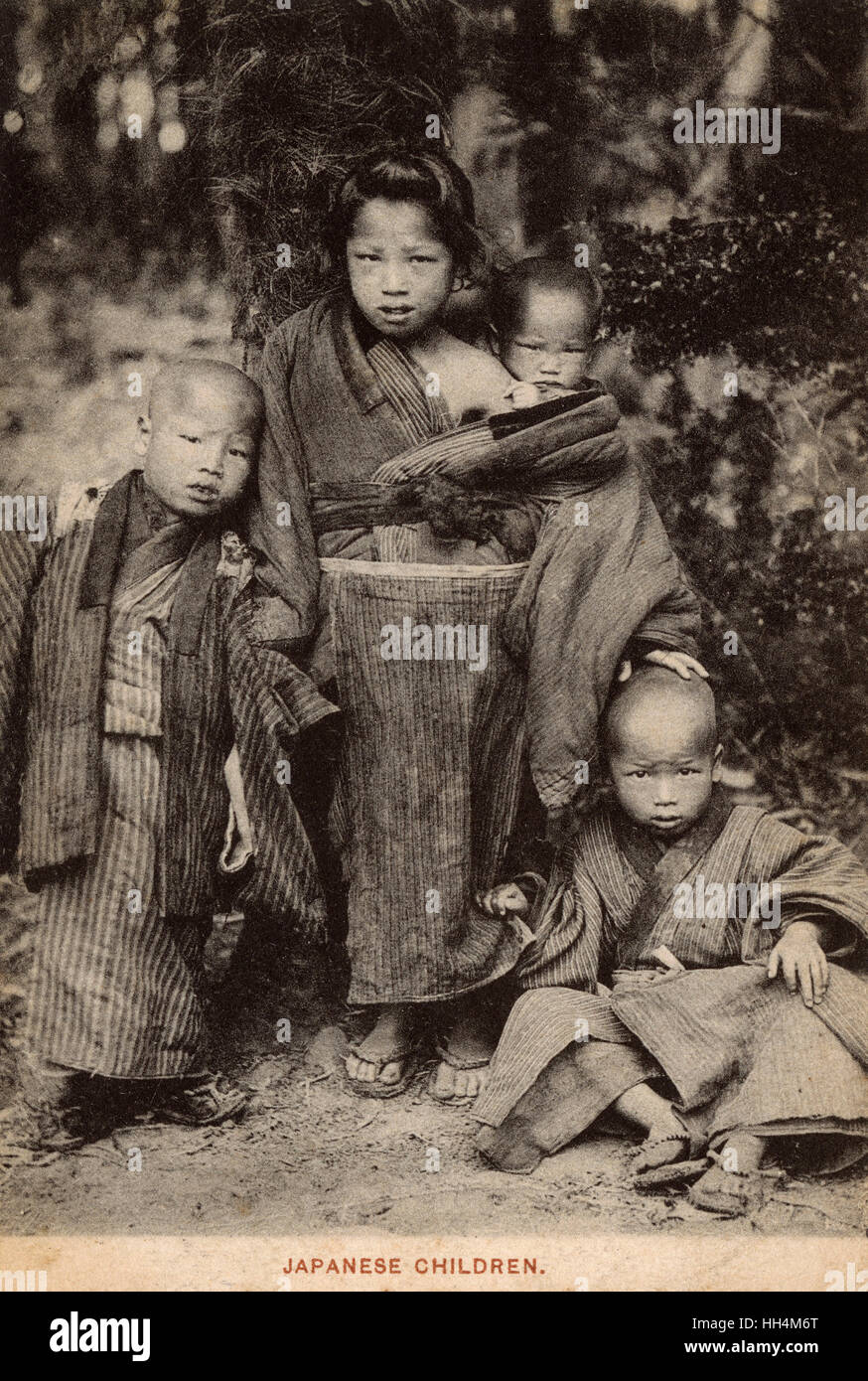 Four Japanese children Stock Photo - Alamy