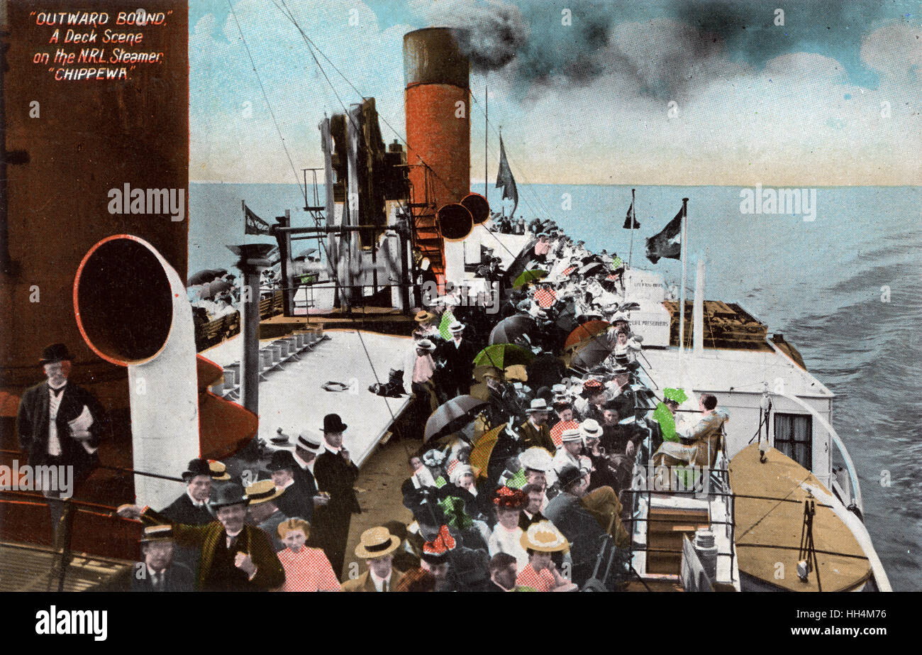 Deck Scene on NRL (Niagara River Line) Steamer 'Chippewa' Stock Photo ...
