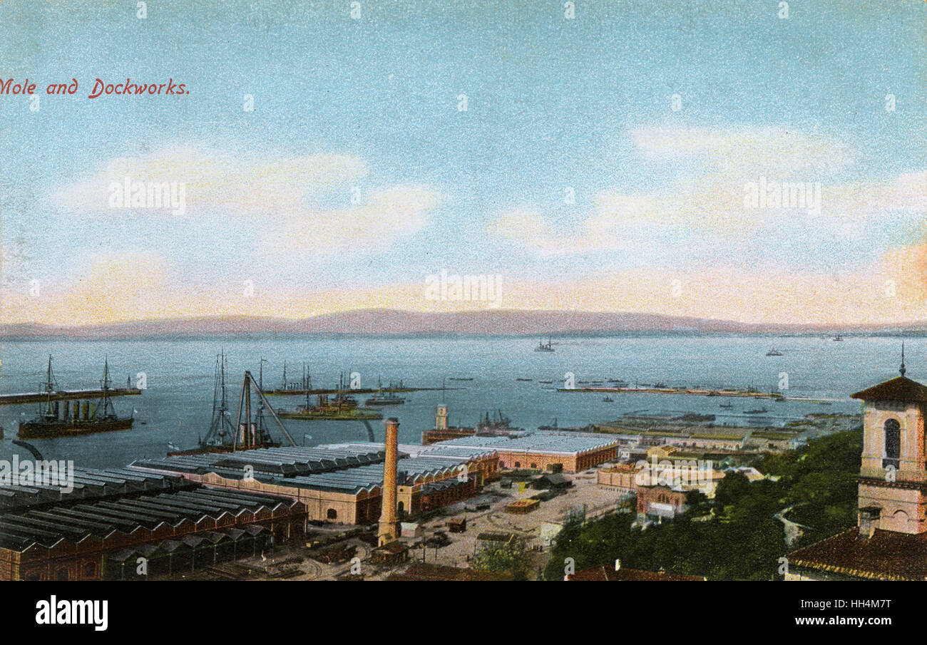 Gibraltar - The Mole and Dockworks Stock Photo - Alamy