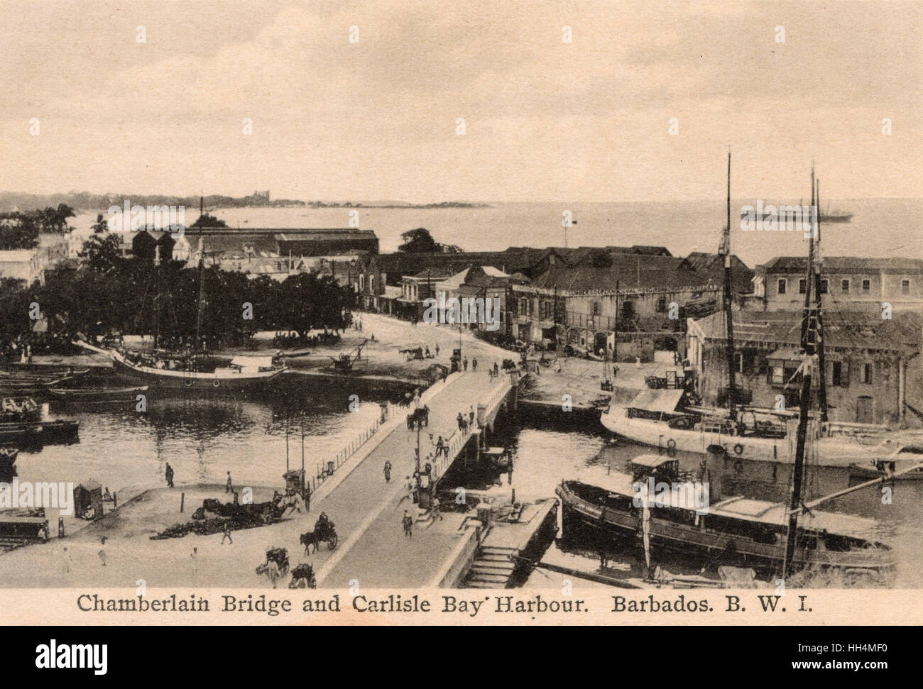 Chamberlain Bridge and Carlisle Bay Harbour, Bridgetown, Barbados, West ...