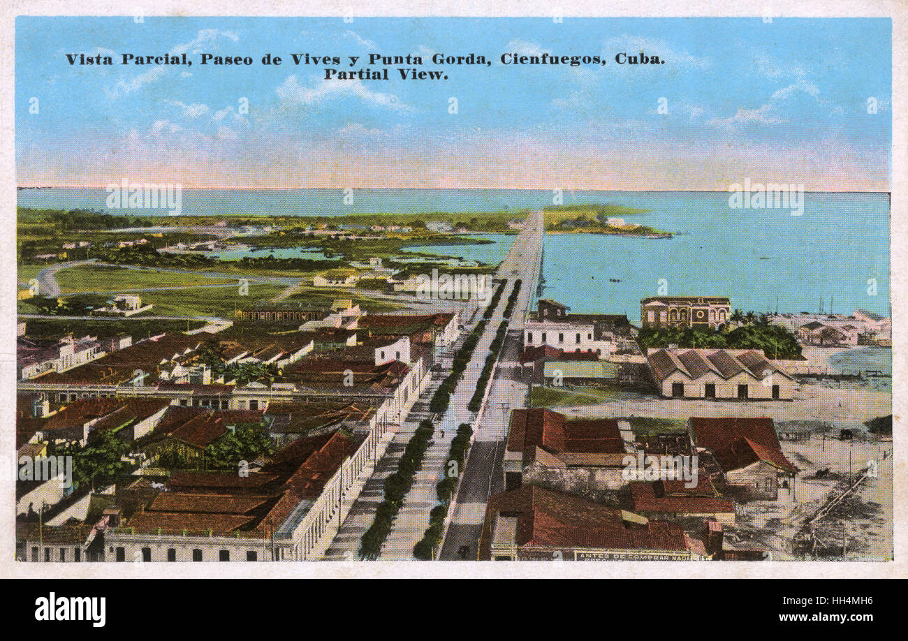 Aerial view, Cienfuegos, Cuba Stock Photo - Alamy