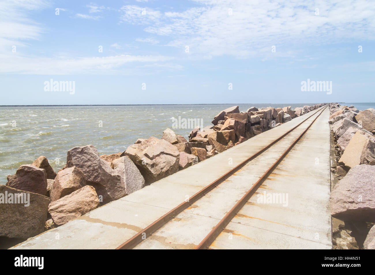 Channel to the ocean using Rio Grande channel and breakwater at Cassino ...